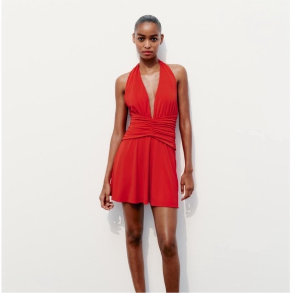 Zara | Dresses | Zara Vibrant Red Backless Dress | Poshmark